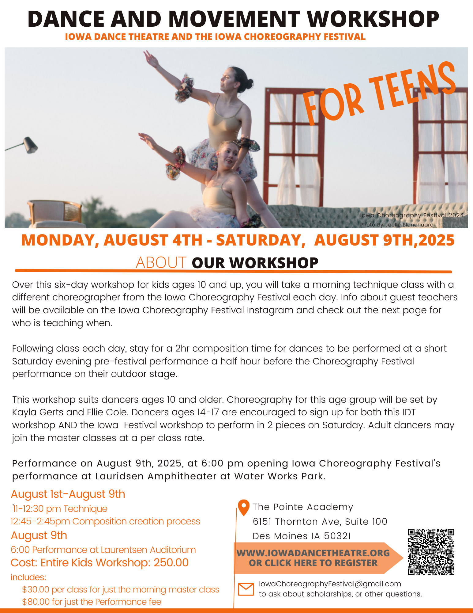 ICF Summer Workshop – Iowa Dance Theatre